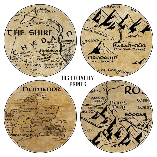 Lord of The Rings Vintage Middle Earth Beleriand Map