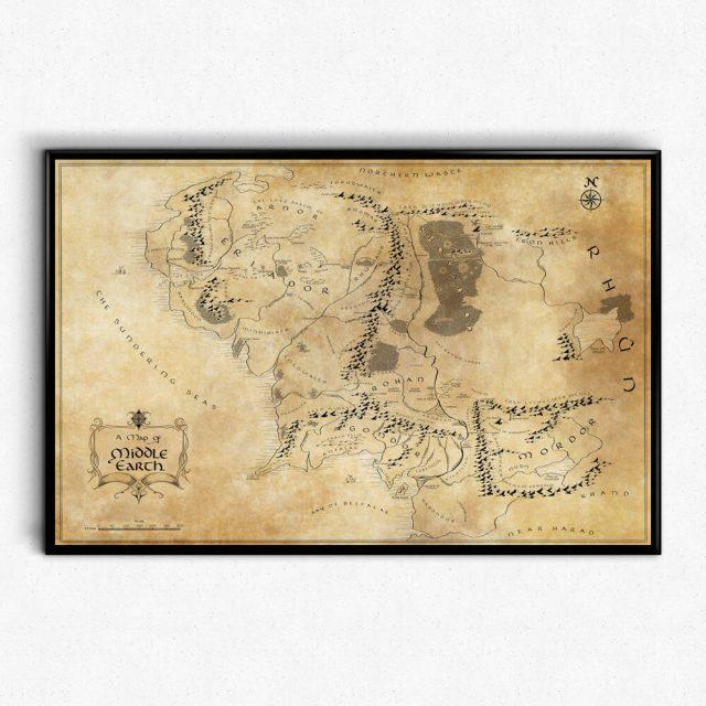 Lord of The Rings Tolkien Middle Earth Map